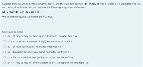 Solved Suppose There Is A 20 Elements Array Arr Of Type T