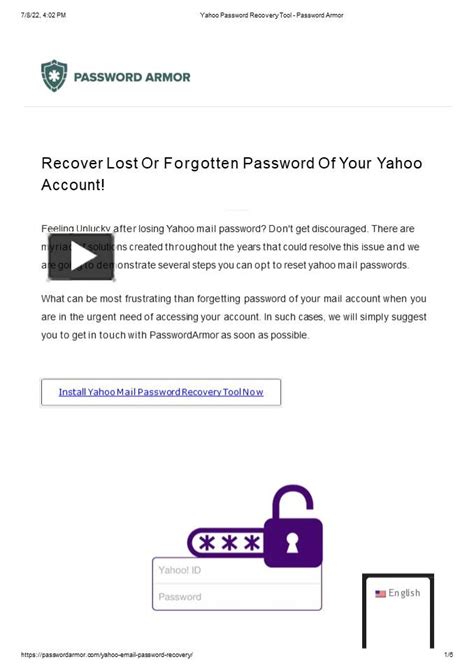 Yahoo Password Recovery Tool Password Armor Presentation Free To Download