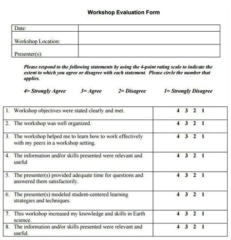28 Evaluation Form Template Free In 2020 Evaluation Form Presentation Evaluation Form