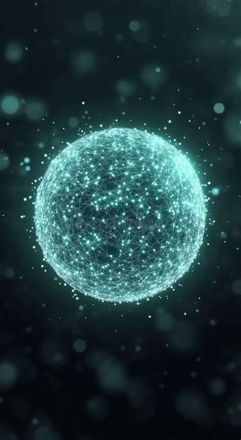 In The Blackness Of Space An Abstract Sphere Glows With A Network Of