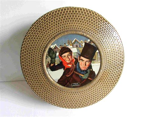 Vintage Tiny Tim And Bob Cratchet Dickens Douglass Crockwell Design Textured Metal Christmas