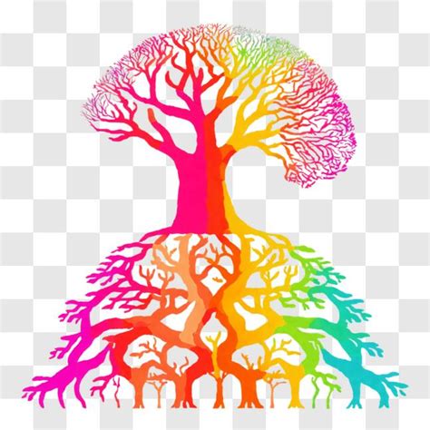 Download Vibrant Tree Of Unity With Diverse Colors Png Online Download Vibrant Tree Of Unity With Diverse Colors Png Online