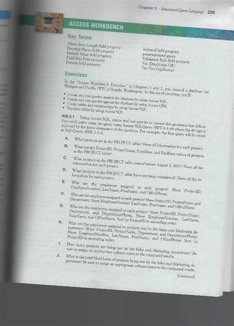 Solved Access Workbench Exercises