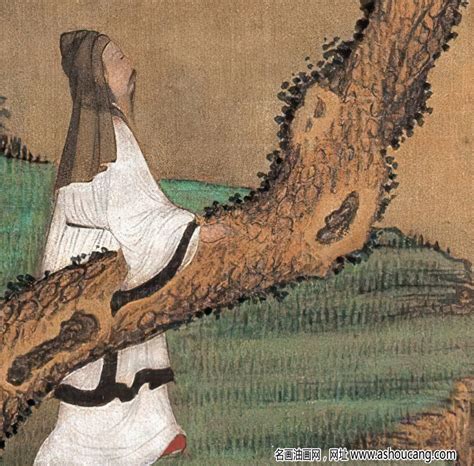 溥伒作品 松下高士图 高清大图下载 名画油画网