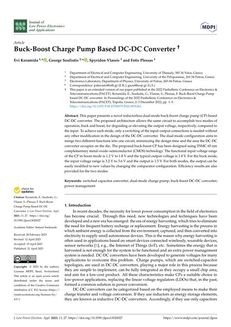 Pdf Buck Boost Charge Pump Based Dc Dc Converter