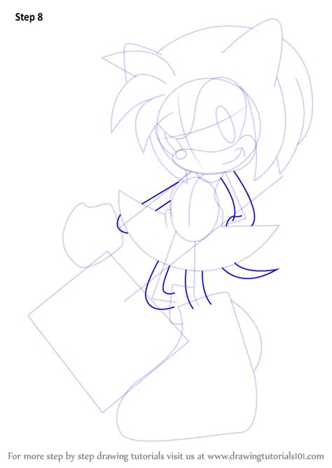 How To Draw Amy Rose From Sonic The Hedgehog Sonic The Hedgehog Step