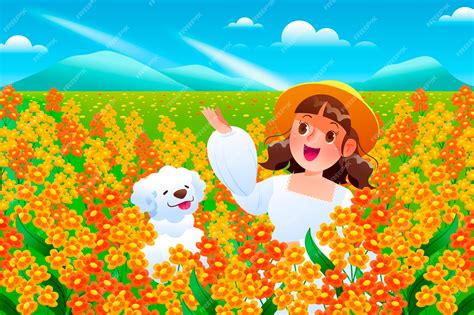 Premium Vector Gradient Flower Field Background