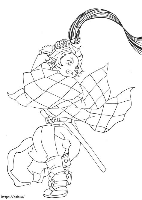 炭治郎が技を使う ぬりえ 塗り絵