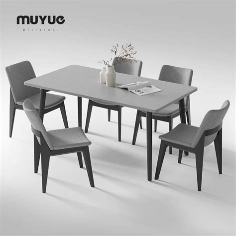Pre Order 】 Wood Moon Nordic Long Dining Table Modern Simple Solid Wood