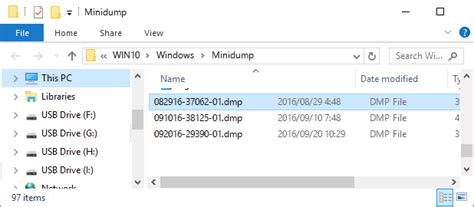 Memory Dump File Of System Error Crash Dump File In Windows 10