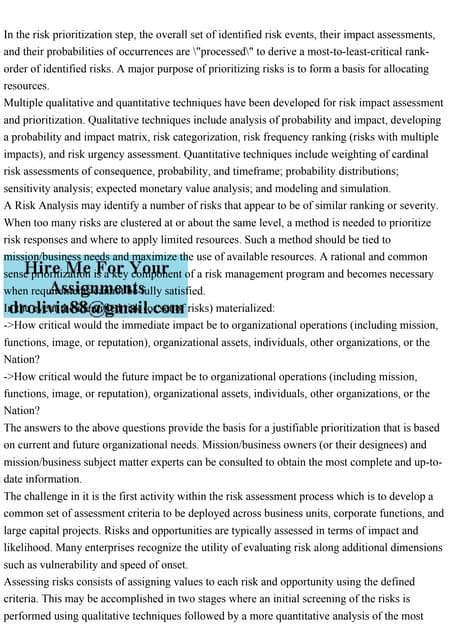 In The Risk Prioritization Step The Overall Set Of Identified Risk Pdf Business Business