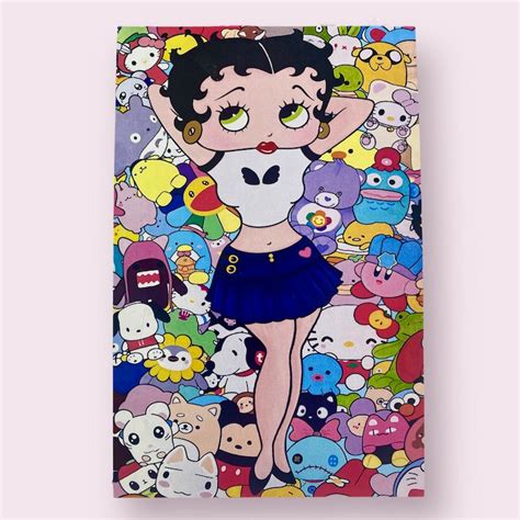 Betty Boop Illustration Print Y2k Girl Inspired Plushies Etsy