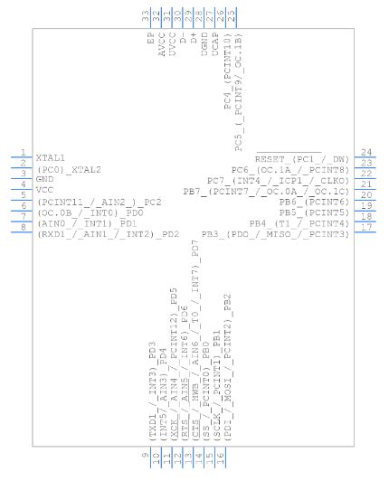 Atmega16u2 Mu 8 Bit Microcontroller Features Pinout And 55 Off