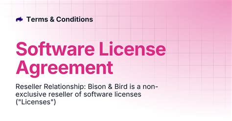 Software License Agreement Terms And Conditions