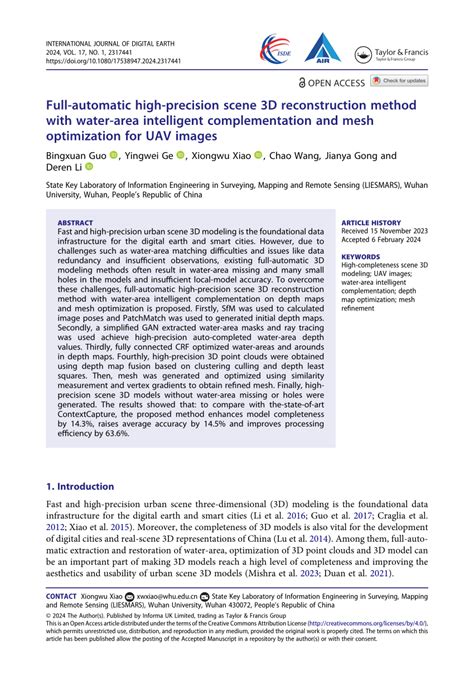 Pdf Full Automatic High Precision Scene 3d Reconstruction Method With