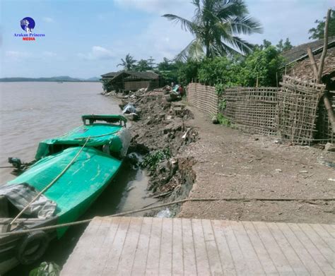 မြစ်ရီတိုက်စားမှုကြောင့် ကမ်းပါးပြိုကျမှုများဖြစ်ပွားနီသည့် မင်းပြားတွင