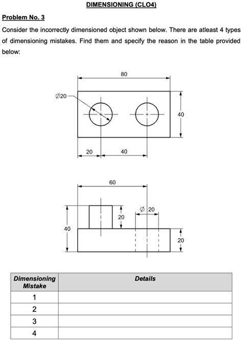 Solved Dimensioning Clo4 Problem No 3 Consider The Incorrectly