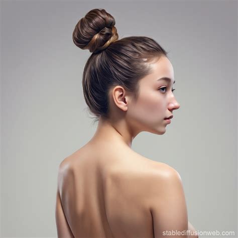 Woman With Bun Styling Hair Stable Diffusion Online