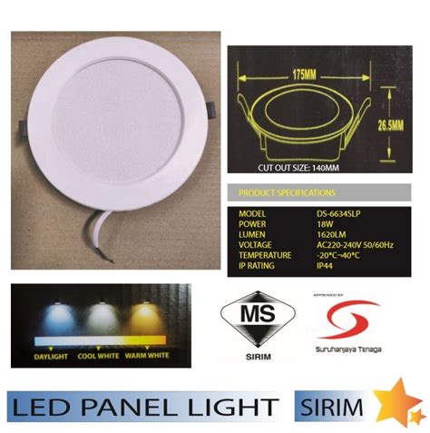 6INCH LED PANEL LIGHT ROUND SIRIM APPROVED ROUND 18WATT Lazada