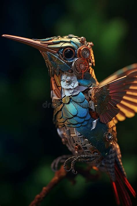 Humming Bird Robot Artificial Humming Bird The Concept Of The Future Stock Illustration