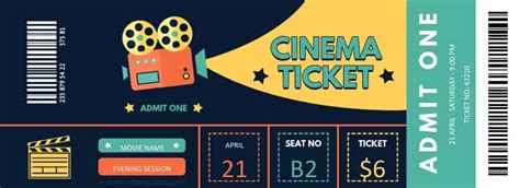 Free Printable Blank Movie Ticket Templates [pdf Word]