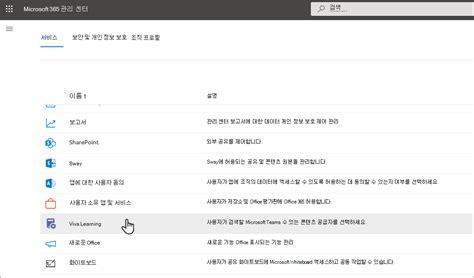 Microsoft Viva Learning 대한 학습 콘텐츠 원본으로 Sharepoint 추가 Microsoft Learn