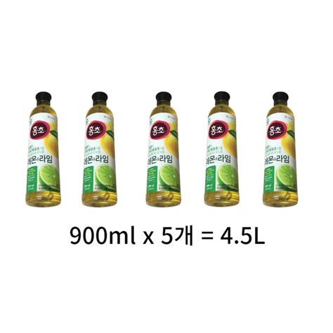 청정원 홍초 레몬and라임 4 5l 2개 음용식초 쿠팡