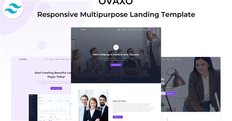 Ovaxo Tailwind Css Multipurpose Landing Template Site Templates Landing Page Templates Ft