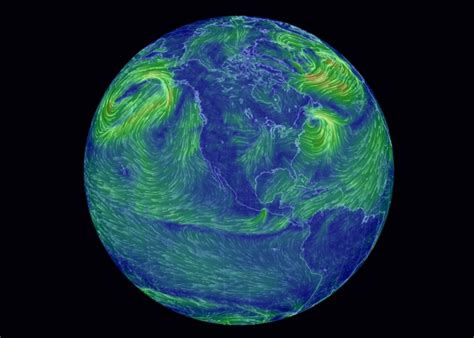 Global Wind Map Cameron Beccario S Visualization Of World Weather Patterns