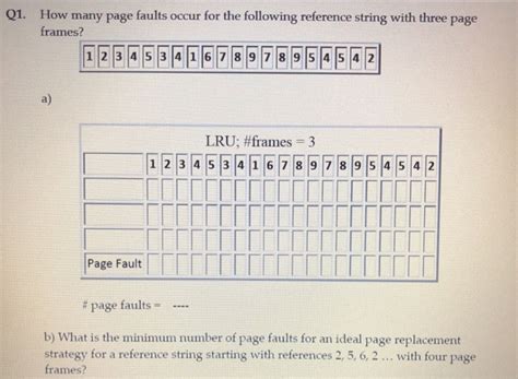 Solved Q1 How Many Page Faults Occur For The Following
