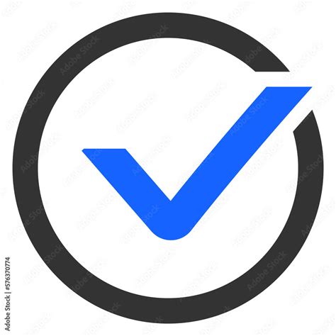 Blue checkmark in circle Choice icon Checklist symbol ilustración de
