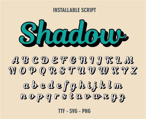 Shadow Font Ttf Svg Png Shadow Letters Font Shadow Cursive Font Shadow Font Svg Files For Cricut