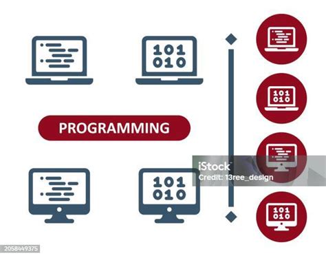 Programming Icons Coding Hacking Hack Code Computer Laptop Binary Code