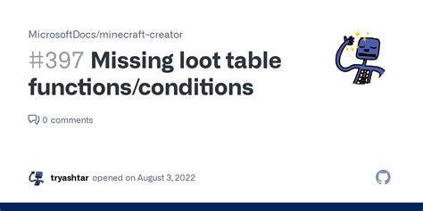 missing loot table functions conditions · issue 397 · microsoftdocs