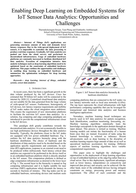 Pdf Enabling Deep Learning On Embedded Systems For Iot Sensor Data