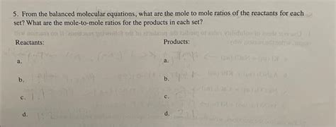 From The Balanced Molecular Equations What Are Chegg Com