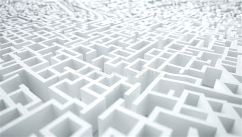 Abstract White 3d Maze Complex Pattern Geometric Structure Intricate Design Puzzle Challenge