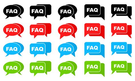 Faq 벡터 아이콘 세트입니다 도움말 단추 버블 연설에 대한 질문과 답변 자주 Faq 기포에 대한 스톡 벡터 아트 및 기타 이미지 Istock