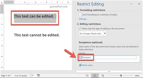 How To Protect Parts Of A Word Document From Editing