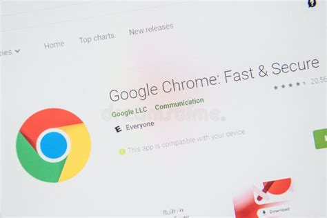 Google Chrome App Icon Selective Focus Editorial Stock Photo Image