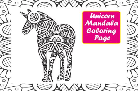 Unicorn Mandala Coloring Page Graphic By Nusratjahan32321 · Creative