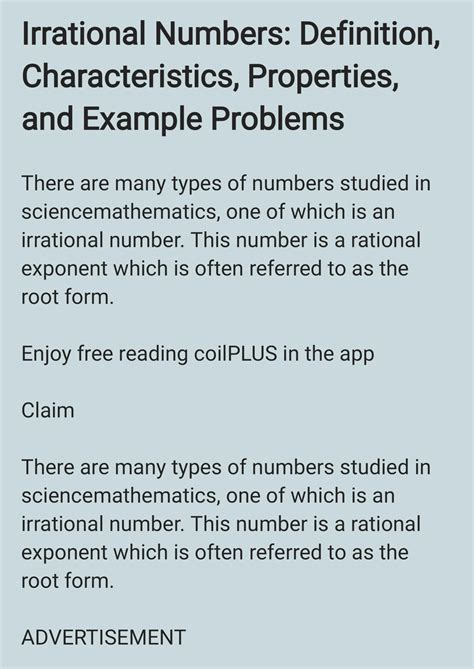 Solution Irrational Numbers Definition Characteristics Properties And