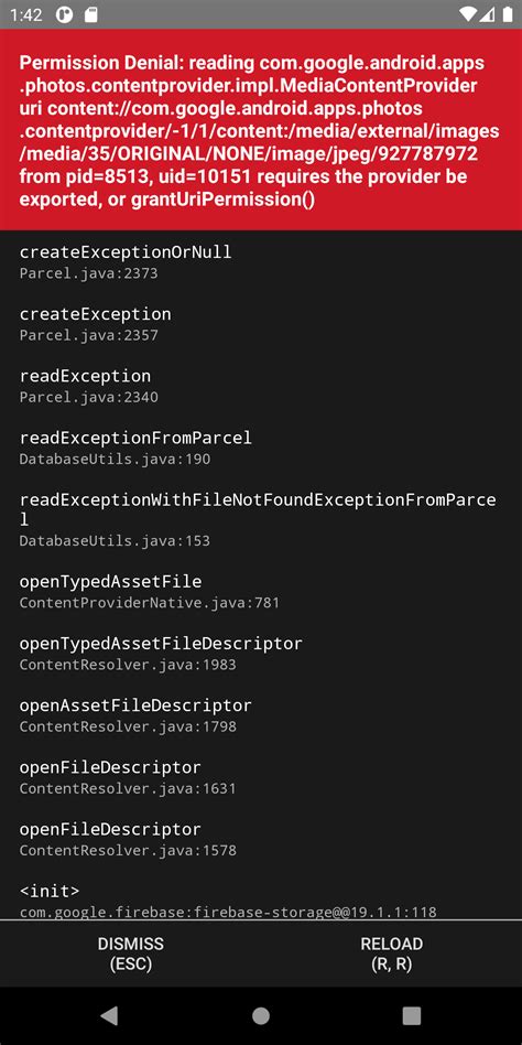 Reactjs Permission Denial Reading Com Google Android Apps Photos Contentprovider Impl