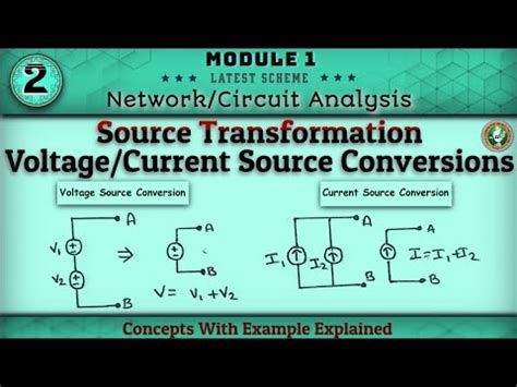2 Source Transformation All Voltage Current Source Conversion Explained 3rd Sem ECE Latest Schem