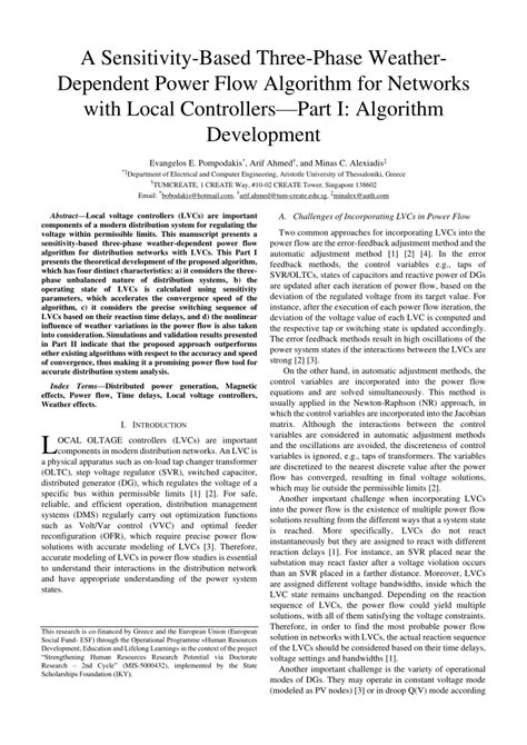 Pdf A Sensitivity Based Three Phase Weather Dependent Power Flow