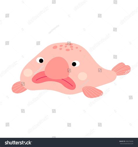 Pink Deep Sea Blobfish Cartoon Character Stock Vector Royalty Free 436276426 Shutterstock