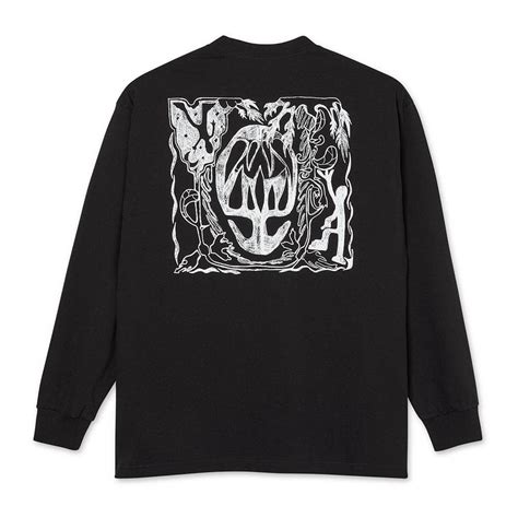 Polar Skateboards Jungle Long Sleeve Skate T Shirt Black Skate