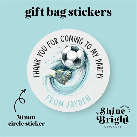 Gracias Por Venir Tema De Fútbol Fiesta De Cumpleaños Pegatinas Personalizadas Botas De Fútbol