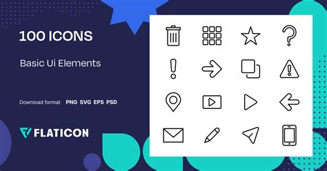 Basic Ui Elements Icon Pack Outline 100 Svg Icons