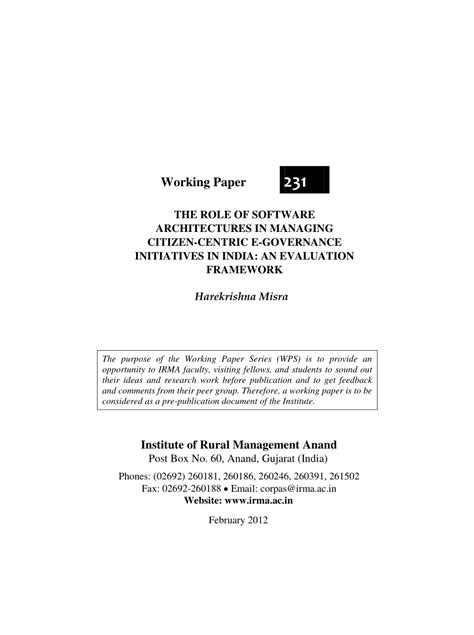 Pdf Role Of Software Architecure